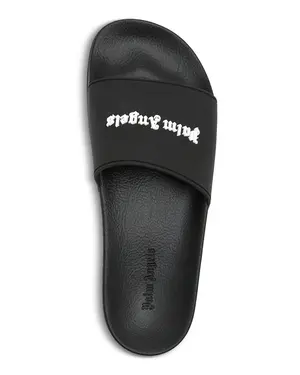 Palm Angels Classic Logo Pool Slides - Black/white