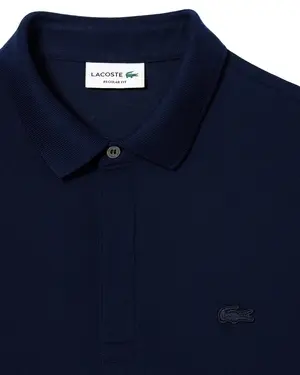 Lacoste Long Sleeve Ribbed Collar Polo Shirt - Navy