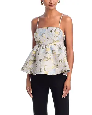Aqua Jacquard Sleeveless Top