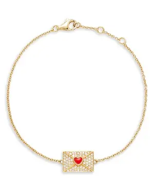 Yvonne Léon 18k Yellow Diamond And Heart Charm Bracelet - Gold