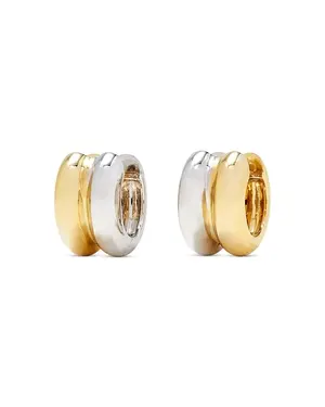 Yvonne Léon 9k Gold Huggie Hoop Earrings - White/gold