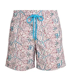 Vilebrequin Embroidered Shells Mistral Swim Shorts - White