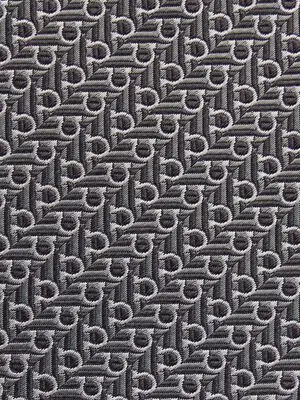 FERRAGAMO Diagonal Gancini Jacquard Tie - Grey