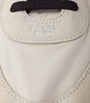 Prada Re-nylon And Suede Collapse Sneakers - Neutral