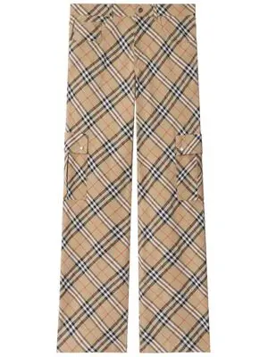 Burberry Checked Cargo Pants - Neutrals