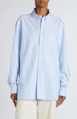 Moncler Cotton Button-down Shirt - Light Blue