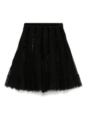 Shiatzy Chen Lace Mesh Skirt - Black