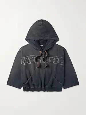 Kapital Oversized Logo-embroidered Hoodie - Gray