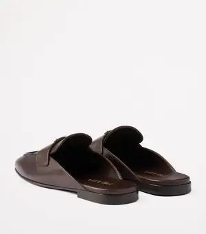 Prada Leather Slippers - Brown