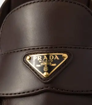 Prada Leather Slippers - Brown