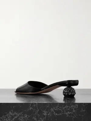 ROGER VIVIER Embellished Leather Mules - Black