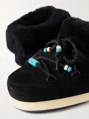 Moon Boot Evx Beaded Shearling Mules - Black