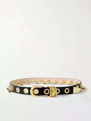 DEHANCHE Déhanche Revenge Embellished Leather Belt - Black