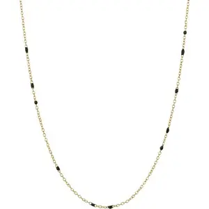 DLORIA Hollywood Sensation Black Onyx Beaded Necklace - Gold