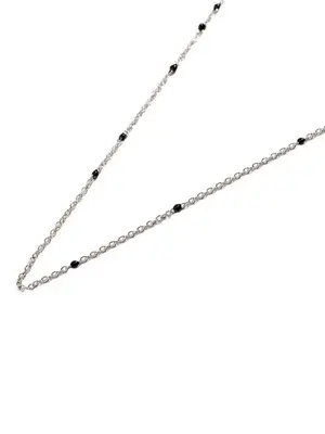 HOLLYWOOD SENSATION Black Onyx Beaded Necklace - Silver