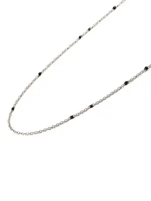 HOLLYWOOD SENSATION Black Onyx Beaded Necklace - Silver