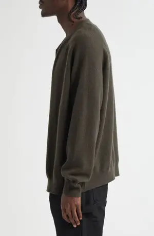 Frenckenberger Cashmere Bomber Cardigan - Black Olive