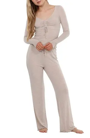 Honeydew Intimates Dreamland Lounge Rib Pajamas - Oatmeal
