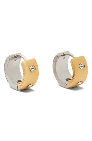 Kate Spade New York Crystal Huggie Earrings - Clear/ Two Tone