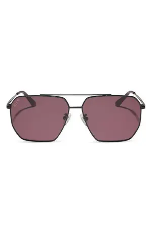 DIFF Berkely 59mm Gradient Navigator Sunglasses - Black/dark Cherry