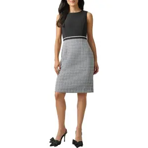 KASPER Sleeveless Sheath Dress - Black Multi