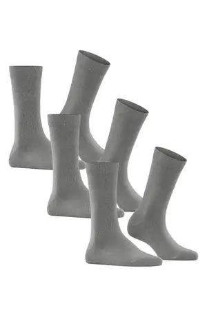 Falke 6-pack Cotton Blend Crew Socks - Grey Mix