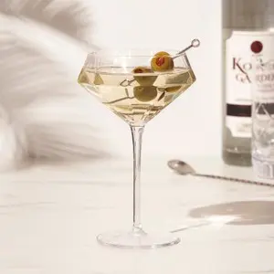 VISKI Seneca Crystal Diamond Martini Glasses Set Of 2