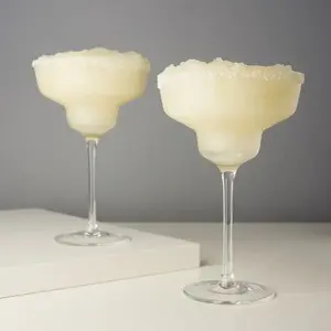 VISKI Raye Crystal Angled Margarita Glasses Set Of 2