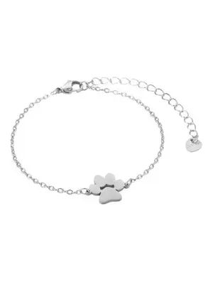 DLORIA Hollywood Sensation Purepaw Link Chain Charm Bracelet - Silver