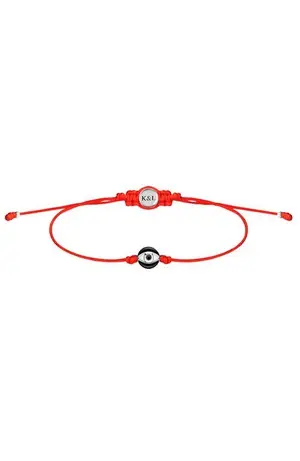 KARMA AND LUCK Red String Bracelet With Charms - Red/black/silver
