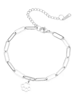 DLORIA Hollywood Sensation Delicate Paw Print Link Bracelet - Silver