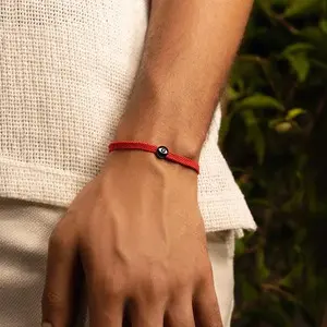 KARMA AND LUCK Red String Evil Eye Charm Bracelet - Red/black/silver