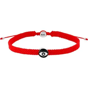 KARMA AND LUCK Red String Evil Eye Bracelet Hopeful Outlook - Red/black/silver