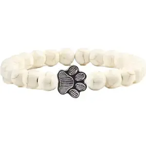 DLORIA Hollywood Sensation Paw Print Charm Bracelet - White