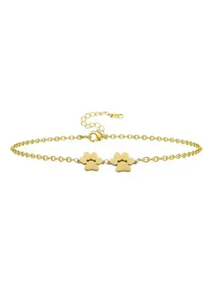 DLORIA Hollywood Sensation Double Paw Print Bracelet - Gold