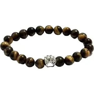 DLORIA Hollywood Sensation Pawzee Tiger's Eye Charm Bracelet - Brown