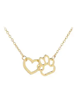 DLORIA Hollywood Sensation Heart And Paw Pendant Necklace - Gold