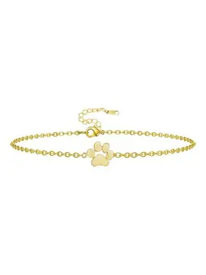 DLORIA Hollywood Sensation Paw Print Link Chain Bracelet - Gold