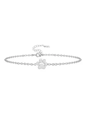 DLORIA Hollywood Sensation Paw Print Link Chain Bracelet - Silver