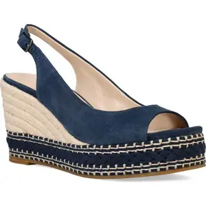 Pelle Moda Eleny Slingback Espadrille Wedge Sandal - Midnight