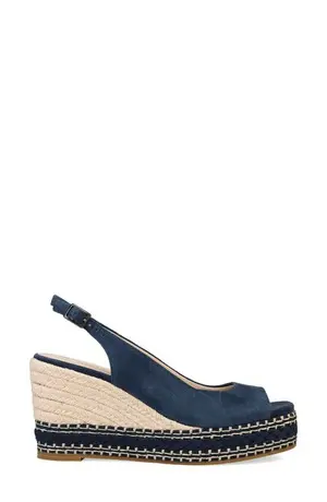 Pelle Moda Eleny Slingback Espadrille Wedge Sandal - Midnight