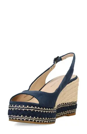 Pelle Moda Eleny Slingback Espadrille Wedge Sandal - Midnight