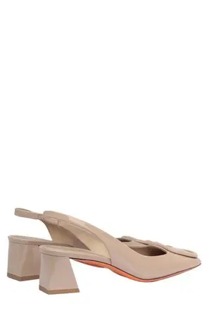 Santoni Patent Leather Slingbacks - Pink