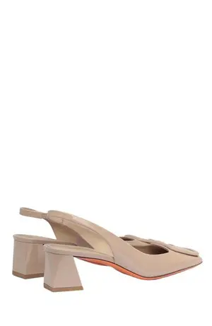 Santoni Patent Leather Slingbacks - Pink