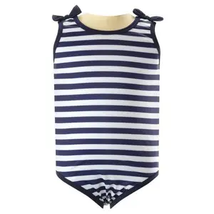 RACHEL RILEY Striped Lycra Swimsuit - Navy