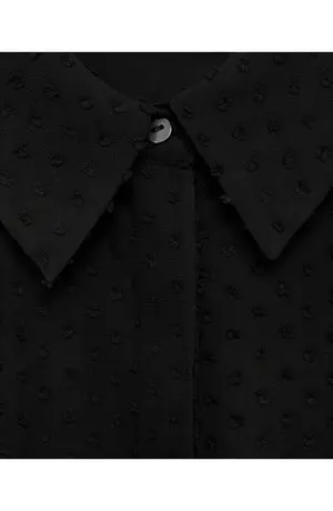 Mango Plumeti Clip Dot Button-up Shirt