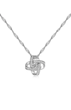 DLORIA Hollywood Sensation Knot Pendant Necklace - Silver