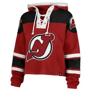 '47 New Jersey Devils Cropped Superior Lacer Pullover Hoodie