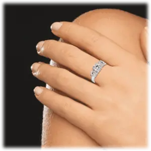 DLORIA Hollywood Sensation Blair Three Stone Cubic Zirconia Ring