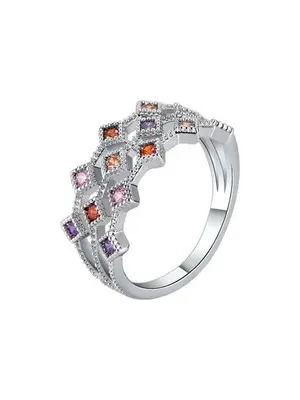 DLORIA Hollywood Sensation Cubic Zirconia Ring - Silver